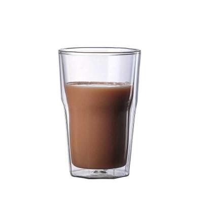 Cina Tazza trasparente 200ml 400ml del doppio del vetro borosilicato per Juice Tea Milk in vendita