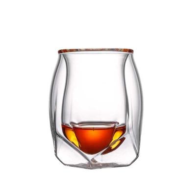 Cina Tazza di vetro personale doppio del borosilicato termoresistente per il whiskey della bevanda in vendita