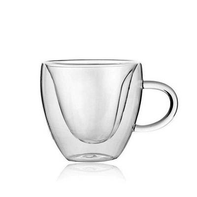 Cina Tazza doppia 180ml a forma di cuore 240ml del vetro borosilicato in vendita