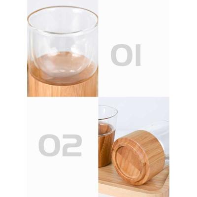 中国 木の底が付いている高いホウケイ酸塩のワインの飲むガラス コップ200ml 販売のため