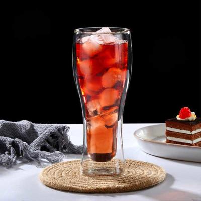 中国 シリンダー二重ホウケイ酸ガラスのビールのジョッキ300ml 400ml 450ml 販売のため