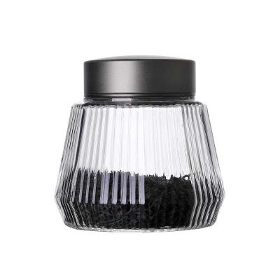 Cina 300ml ha sentito i barattoli di stoccaggio di vetro del tè con la doppia copertura di sigillatura in vendita