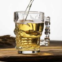 China Creative Skull Shape 500ml Personalized Glass Cup Borosilicate for sale