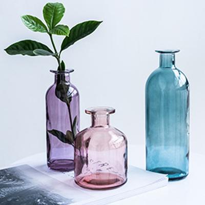 China A abóbada cor-de-rosa azul da cor da boca pequena nórdica do estilo deu forma ao vaso de flor de vidro à venda
