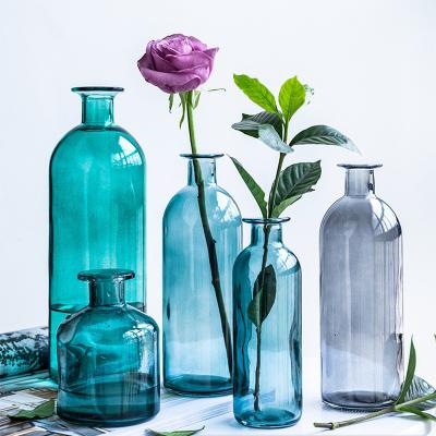 China A abóbada cor-de-rosa azul da cor da boca pequena nórdica do estilo deu forma ao vaso de flor de vidro à venda