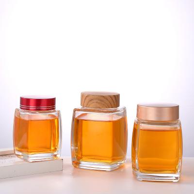 Cina Quadrato amichevole Honey Jars With Metal Lid di vetro di Eco 360ml 750ml in vendita