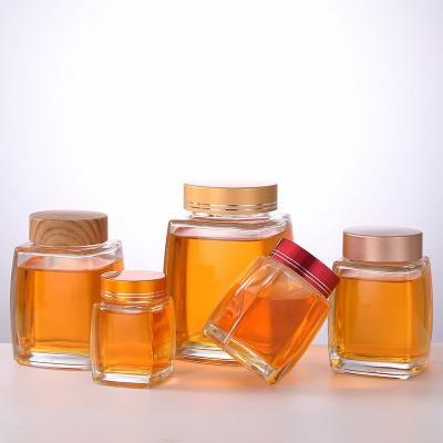 Cina Quadrato amichevole Honey Jars With Metal Lid di vetro di Eco 360ml 750ml in vendita