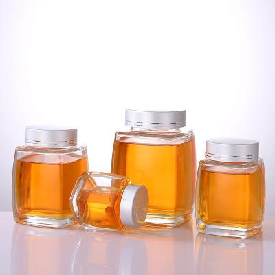 Cina Quadrato amichevole Honey Jars With Metal Lid di vetro di Eco 360ml 750ml in vendita