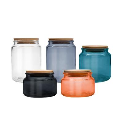Cina alti barattoli di immagazzinamento nel vetro borosilicato di 500ml 680ml con il coperchio di bambù in vendita