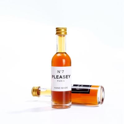 China 50ml Mini Glass Wine Bottles Whiskey-Glasflessen met Aluminiumdeksels Te koop