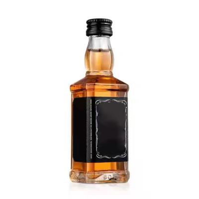 Cina Il vetro del vino della vodka del liquore imbottiglia la bottiglia di whiskey vuota dei coperchi di alluminio 50ml in vendita