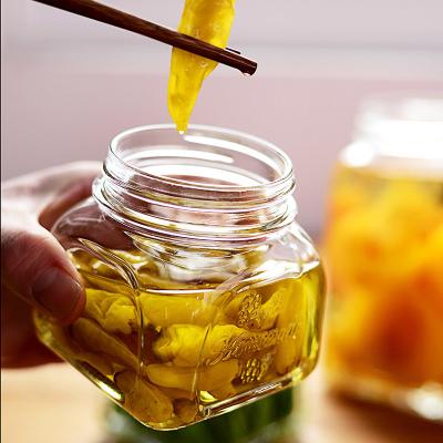 China van de het Voedselrang van 500ml 1000ml van het Glasgroenten in het zuur de Vriendschappelijke 17.2cm Hoogte van de Kruikeco Te koop