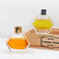 China 80ml Empty Hexagonal Glass Reed Diffuser Clear Glass Aroma Bottle for sale