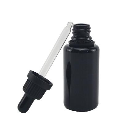 Cina bottiglia di vetro nera cosmetica del contagoccia di 10ml 30ml con il coperchio a vite in vendita