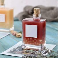China Flat Square Glass Beverage Bottles 280ml With Customized Logo for sale