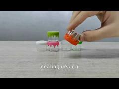 Airtight Leakproof 5ml Silicone Lid Glass Spice Jars Round Shape