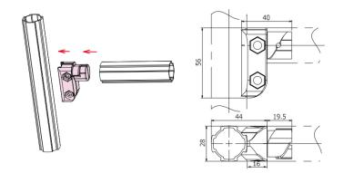 China ADC-12 28mm Aluminum Tube Connector Assembling Work Table / Distribution Rack AL-1-C for sale
