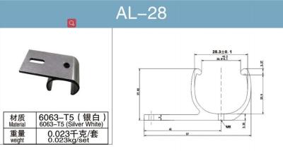 China Anodizing Silver Aluminium Mobile Leaning Fixings AL-28 Used for Connecting Two Aluminum Pipes for sale
