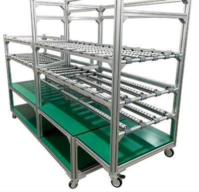 China Fluent Strip And Anti-static Surface Integrated Composite Turnover Rack  Integrated Workstation Material Rack for sale
