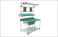 China Pipe Workbench modular pipe rack workstation assembled by pipe joints adjustable size easy handling lightweight for sale