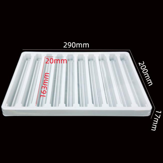 ESD Safe PET Blister Packaging showing clear lid and white tray