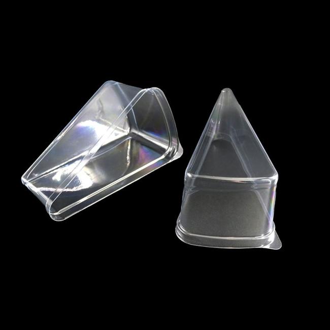 Custom Triangle Shape Clear PET Cake Box Lid