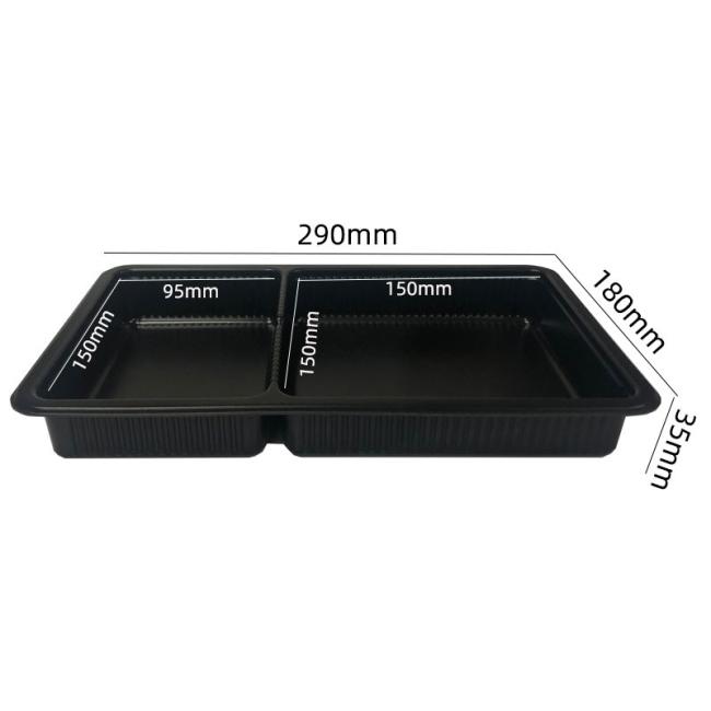 Custom Black PP Food Tray Heat Sealable Takeout Containers