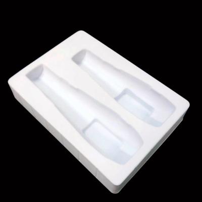 China Custom White PVC Flocked Blister Tray for 2 Piece Skincare Set Eco-Friendly Packaging Insert for sale