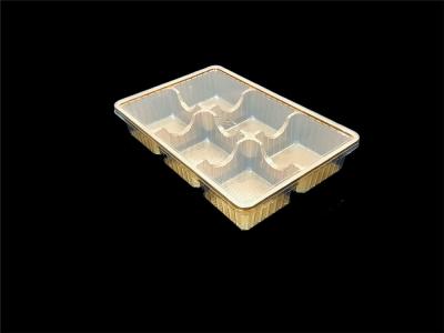 중국 맞춤형 6구 골드 PET 식품 트레이 (베이커리 포장용 투명 뚜껑 포함) 판매용