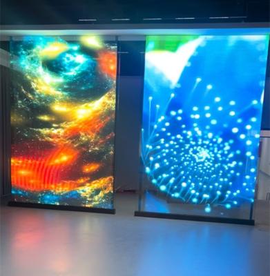 Κίνα Διαφανής οθόνη με φώτιση Led Display Glass Adhesive Wall Indoor P20 DC5V Διαφανής ευέλικτη οθόνη με φώτιση Led Screen προς πώληση