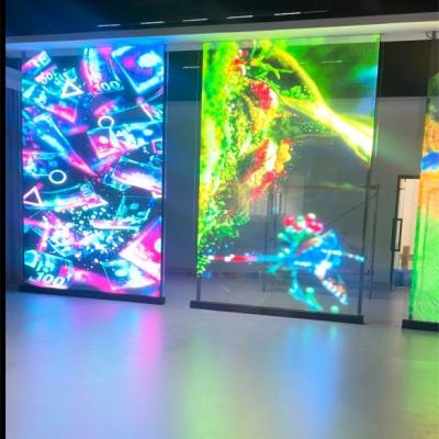 China Op maat gemaakte flexibele transparante LED-film Reclame-LED-scherm Ultra Slim Transparent Film LED Crystal Screen voor glas Te koop