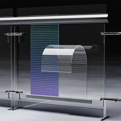 China LED-transparante filmscherm Flexible Transparency Crystal Flexible Windows zelfklevend glas voor winkelcentra Te koop