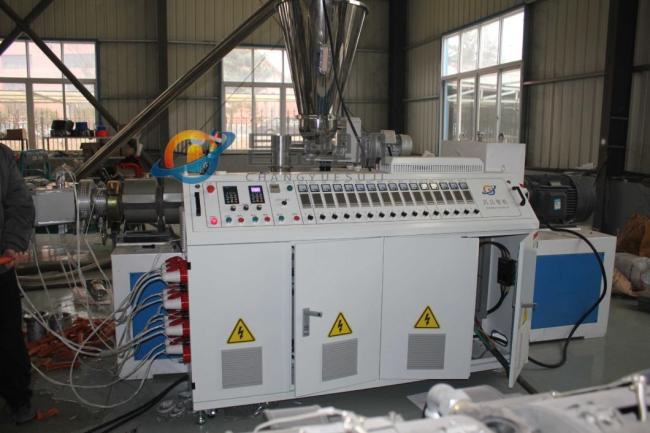 CPVC Electricity Conduit Pipe Extrusion Machine / PVC Dual Pipe Line
