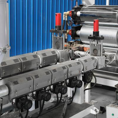 중국 PP PE ABS 엽/판 제작 기계 자동 제어로 진압 생산 라인 판매용