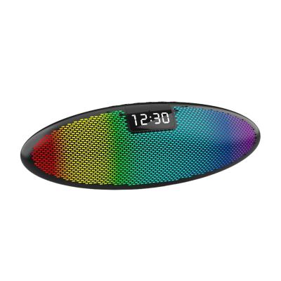 China Wireless Clock Speaker With Screen Display Colorful Light And Sound In Plastic Cabinet for sale