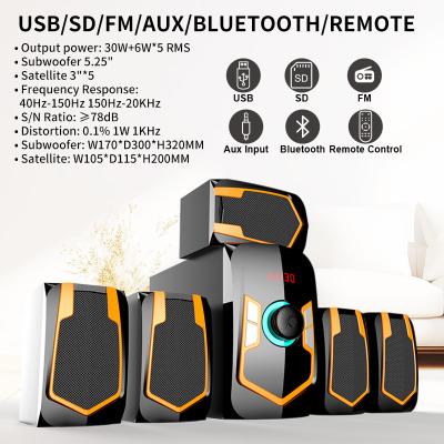 China Moldes privadas Sim Armário de madeira Hifi 5.1 alto-falante Sistema de home theater Comunicação USB à venda