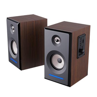 China Active Brown BT 5.0 Wireless Bookshelf Speaker S-63 featuring TWO-WAY Audio Crossover for sale