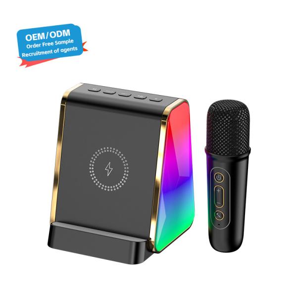 RGB Lights Wireless Charging Bluetooth Speaker For Small Business And Office 118*77*43mm