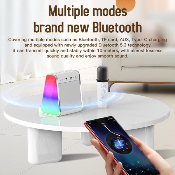 RGB Lights Wireless Charging Bluetooth Speaker For Small Business And Office 118*77*43mm