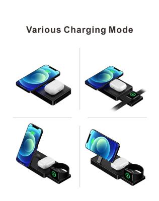 Cina Caricabatterie senza fili 3 in 1 Qi Magnetico, base di ricarica senza fili per Iphone 9V in vendita
