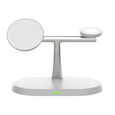 Cina Oem Fast Qi Multifunzione Cargatore Wireless 3 In 1 Uso di auricolari in vendita