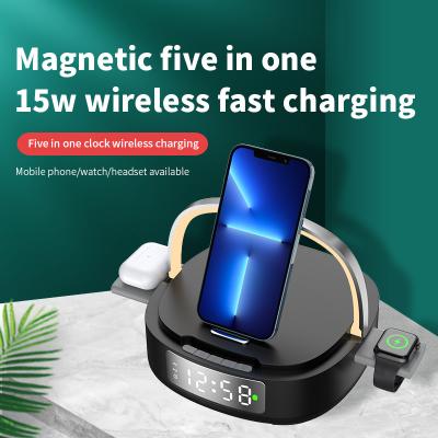 Cina Stazione di ricarica wireless Qi 5 in 1 veloce 15w Uso del telefono cellulare in vendita