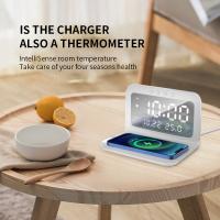 China Snooze Mode Qi Wireless Charger Clock for sale