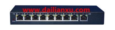 China 9ports 8channels 10/100M POE Fast Ethernet with one 10/100M uplink Ethernet POE Switch DC 48V or 24V  optional for sale