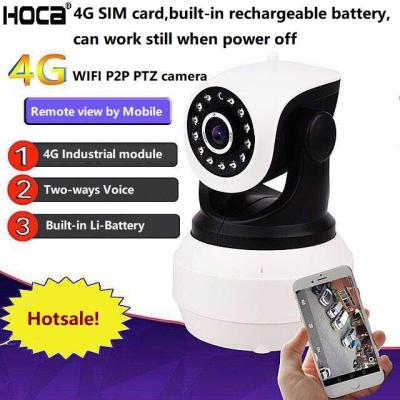 China 1080p 2Mp indoor 4G smart home wireless&wired P2P IP IR SD card Two ways audio PTZ camera built-in rechargeable battery for sale