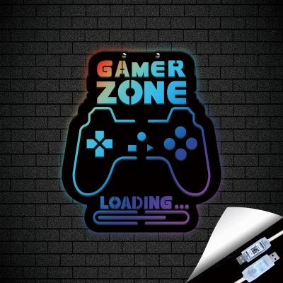 China GAMER ZONE Smart RGB Dynamic LED Neon Sign: 5V USB Music-Sync Gaming Light with 3-in-1 Mounting Hardware for sale
