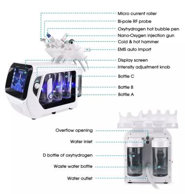 Cina 6 in 1 bolla portatile del riscaldamento H2O2 della macchina facciale di bellezza della bolla dell'ossigeno dell'idrogeno in vendita