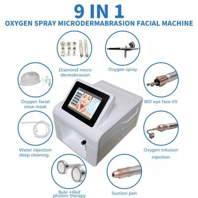 Cina La macchina facciale 9 multifunzionali di Microdermabrasion in 1 pelle inietta l'ossigeno in vendita