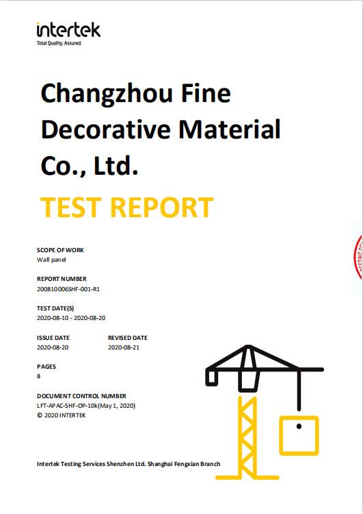  - Changzhou Fine Decorative Material Co., Ltd.