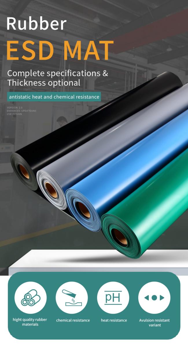 Green anti-static ESD workbench mat